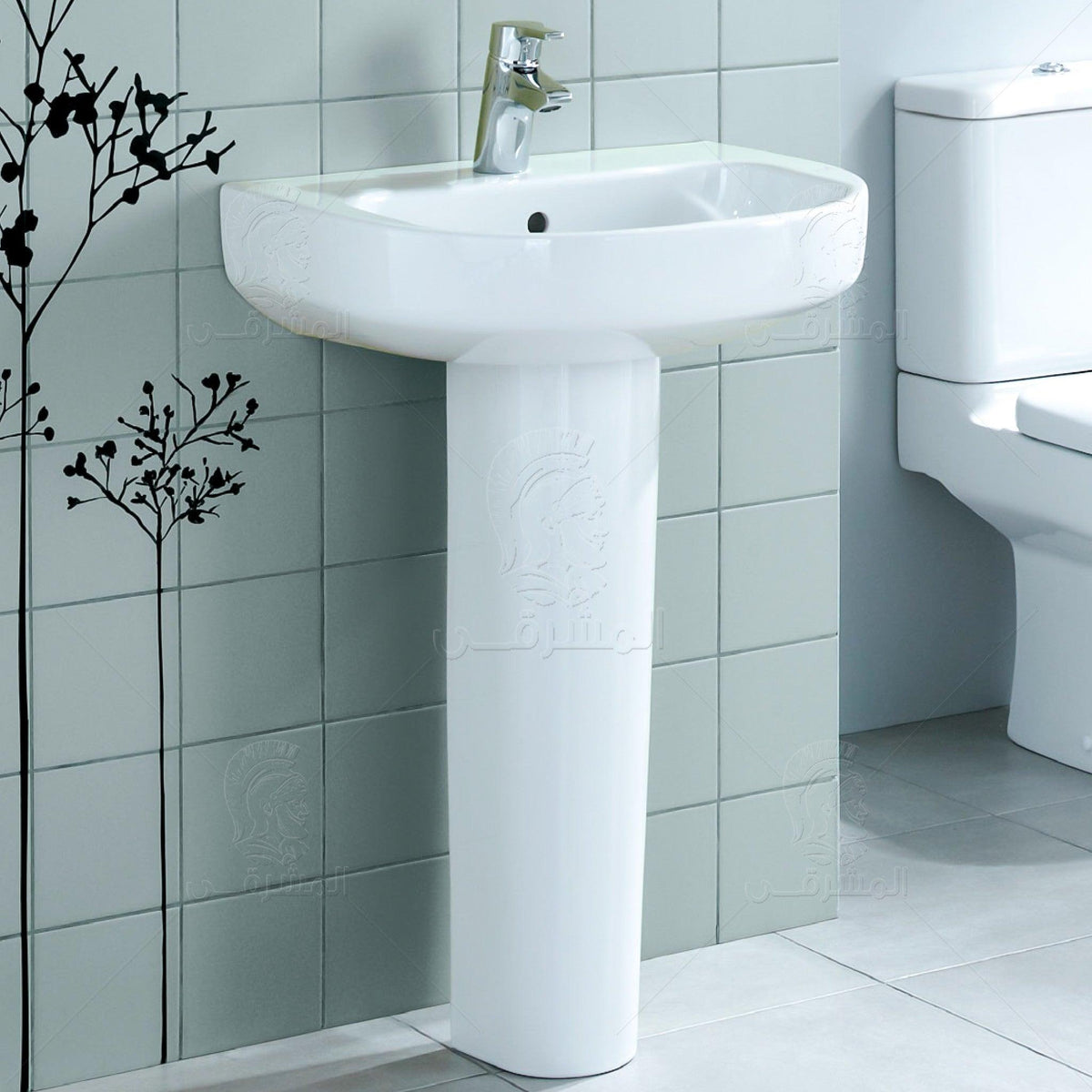 ( طلب مسبق ) حوض بلايا J5013 مقاس 65 × 48 سم بالعامود الطويل من أيديال ستاندرد